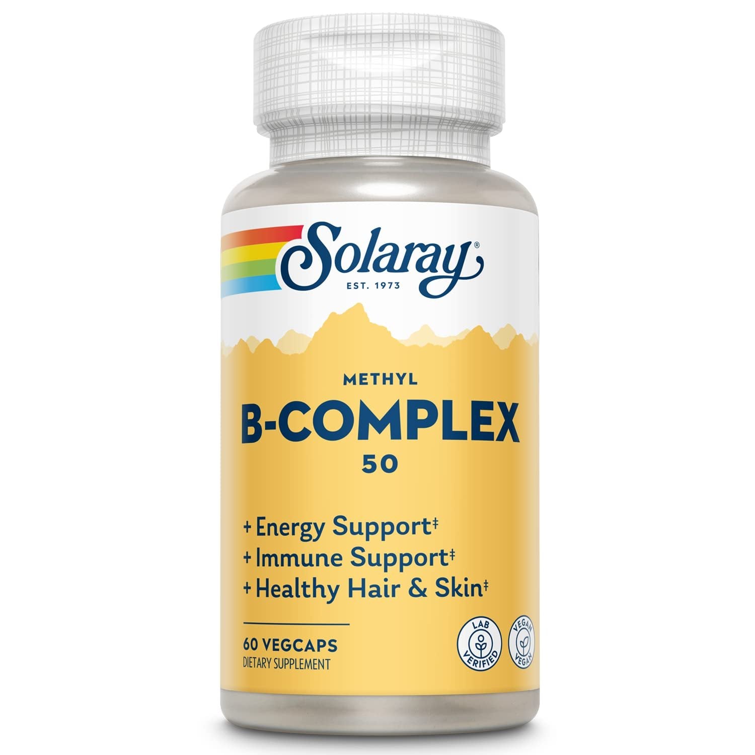 SOLARAY Methyl B-Complex 50mg | Methylated Forms of Folate & B-12 | He