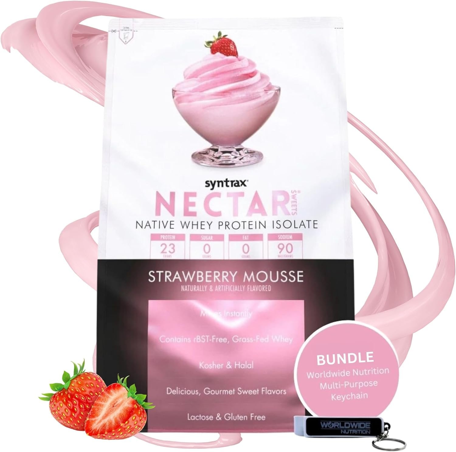 Strawberry Mouse Syntrax Nectar Native Whey Protein Isolate (2lb Bag)